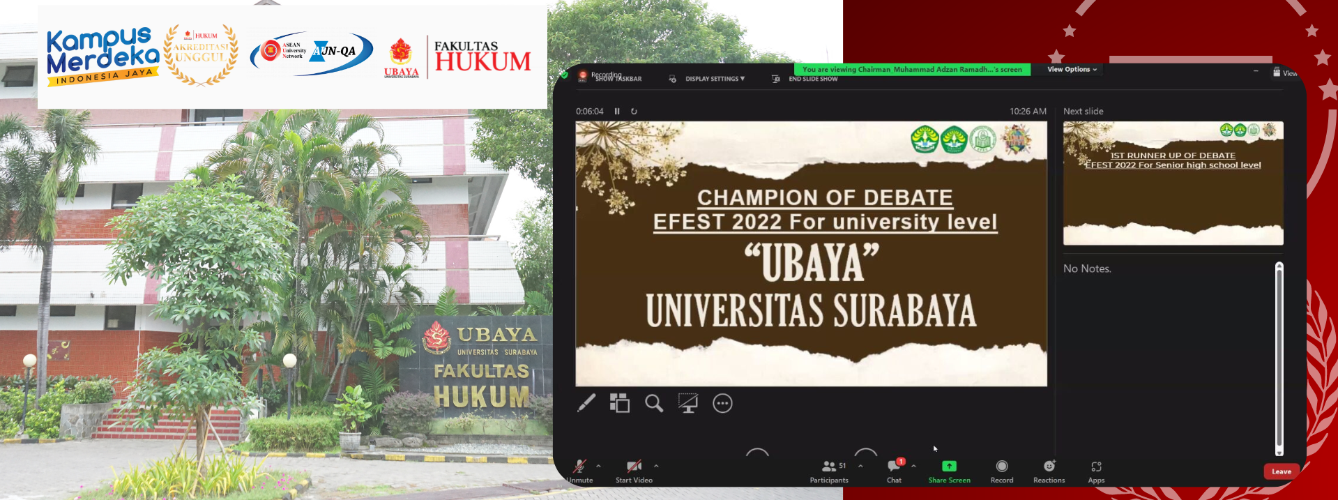 Fakultas Hukum UBAYA Juara Lomba di Efest 2022 Universitas Riau