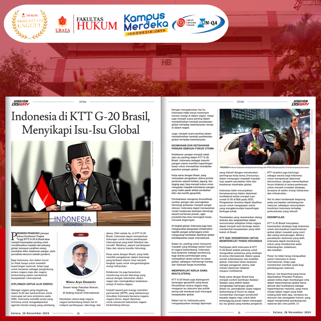 Indonesia di KTT G-20 Brasil, Menyikapi Isu-Isu Global