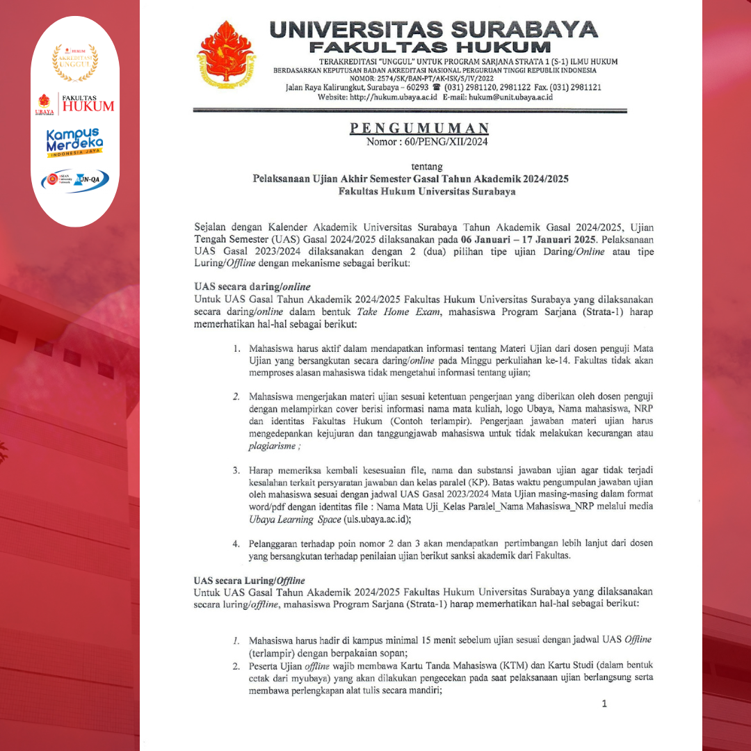 Pengumuman UAS Gasal 2024/2025