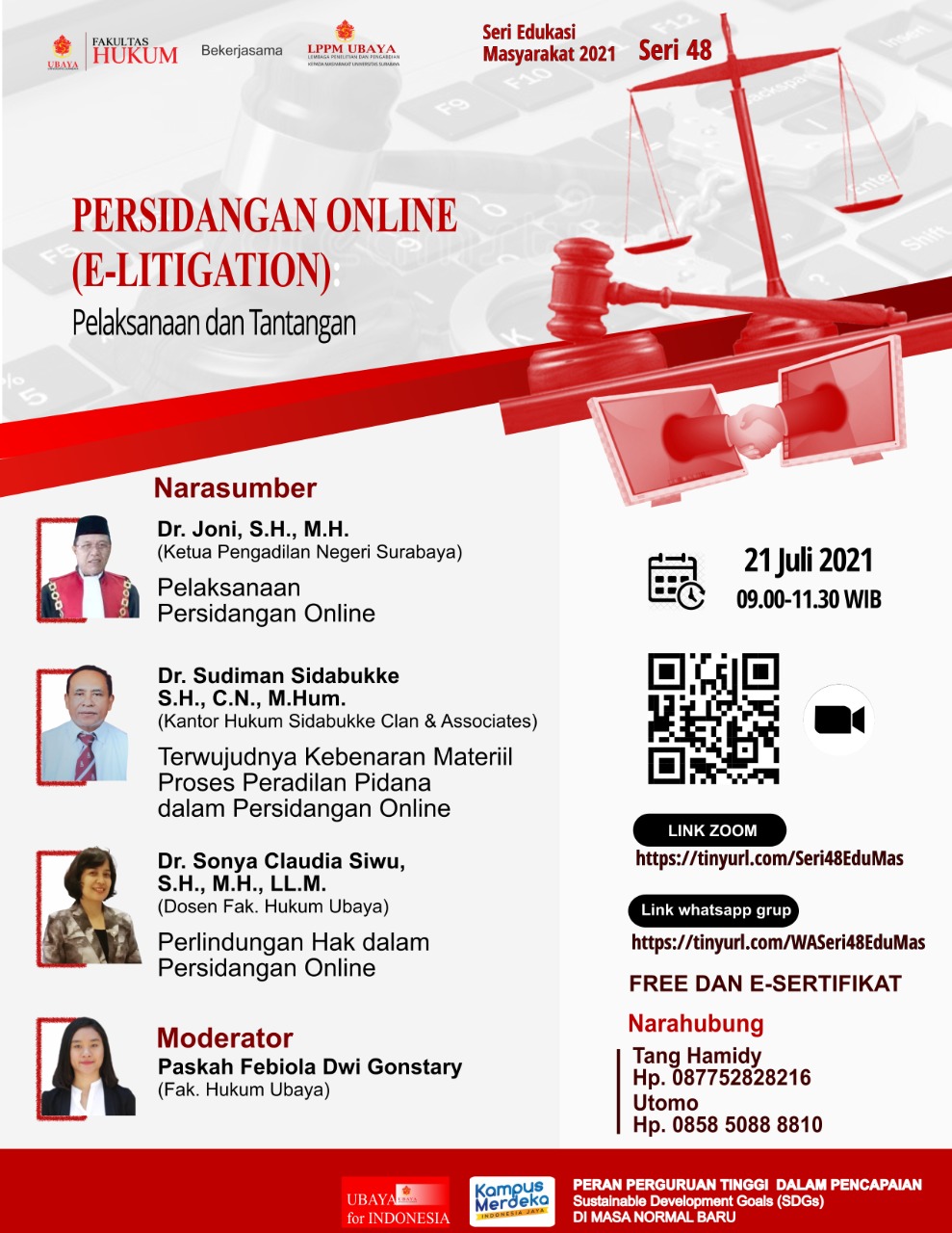 (Pengumuman Publik) Webinar Persidangan Online (E-litigation)
